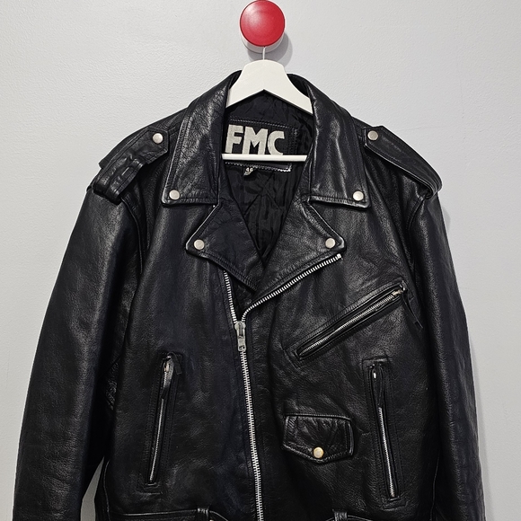 Fmc | Jackets & Coats | Vintage Fmc Mens Leather Motorcycle Jacket ...